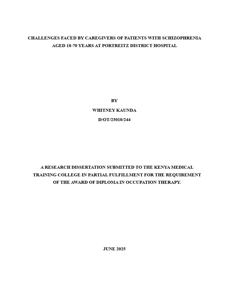 Whitney K Copy Copy Final Edited Dissertation | PDF | Caregiver | Mental Health