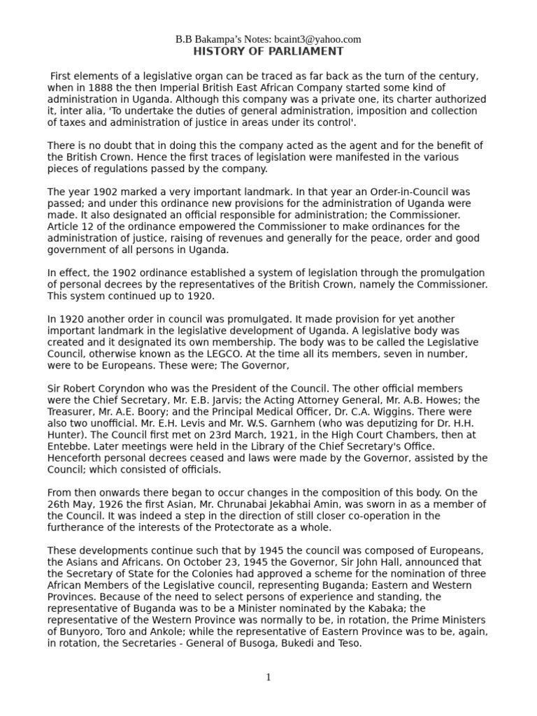 History of Parliament | PDF | Government | Governance