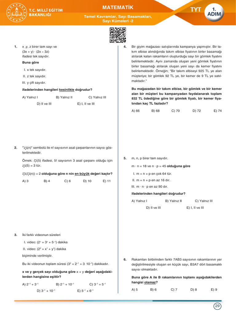 Matematik Tyt Meb | PDF