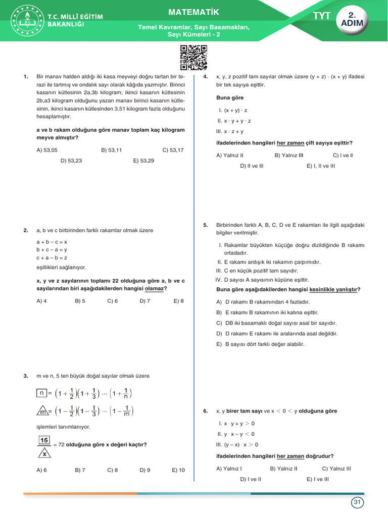 Matematik Tyt Meb 3 | PDF