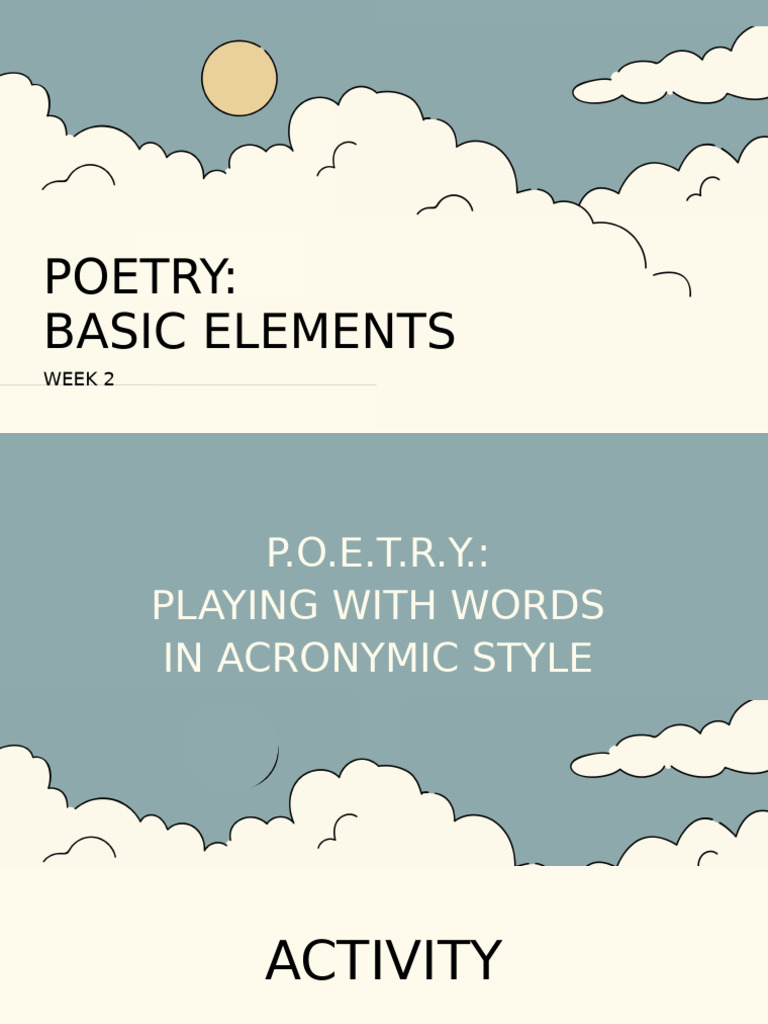 Elements of Poetry | PDF | Poetry | Haiku