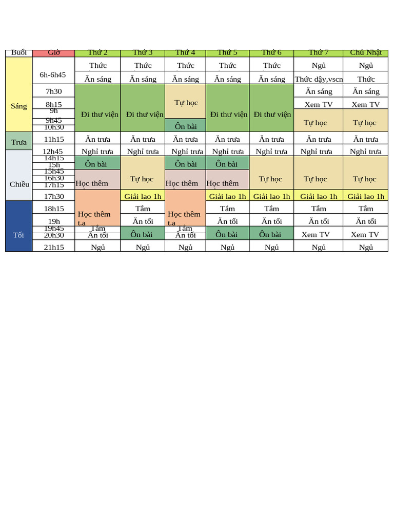Timetable | PDF