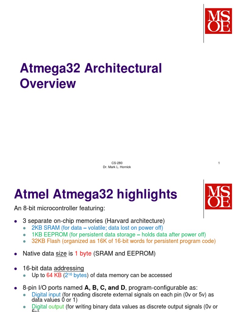 Atmega Architecture | PDF | Instruction Set | Computer Memory