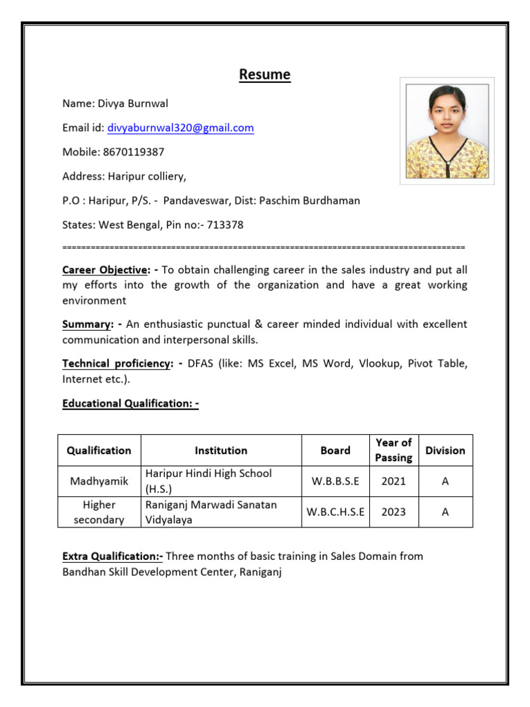 Divya Resume | PDF