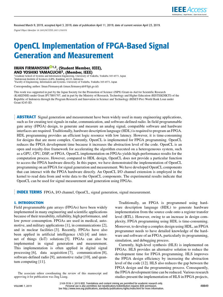 OpenCL for FPGA Signal Generation | PDF | Field Programmable Gate Array ...