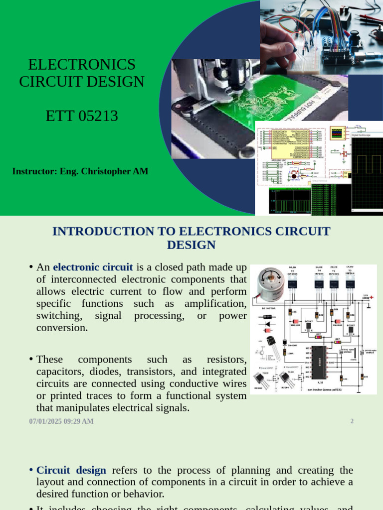 Lecture 1 Electronic Circuit Design | PDF | Electronic Component | Passivity (Engineering)