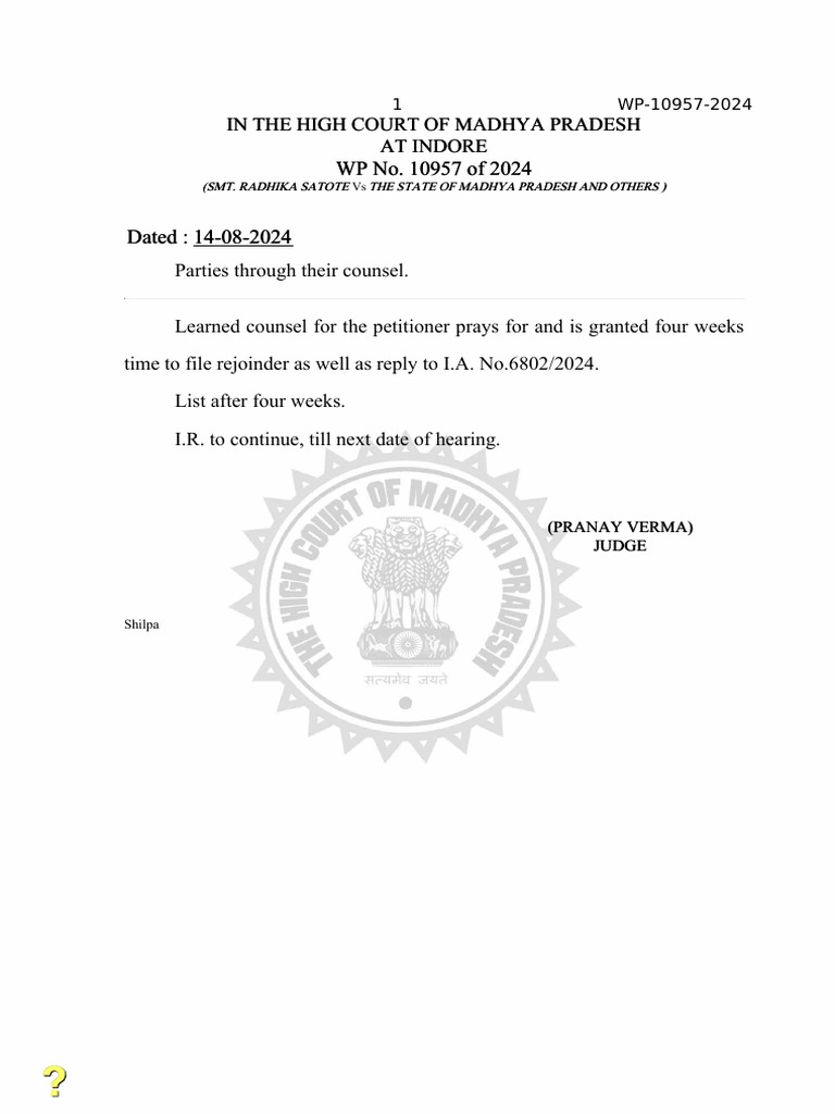 WP 10957 2024 Order 14-08-2024 Digi | PDF