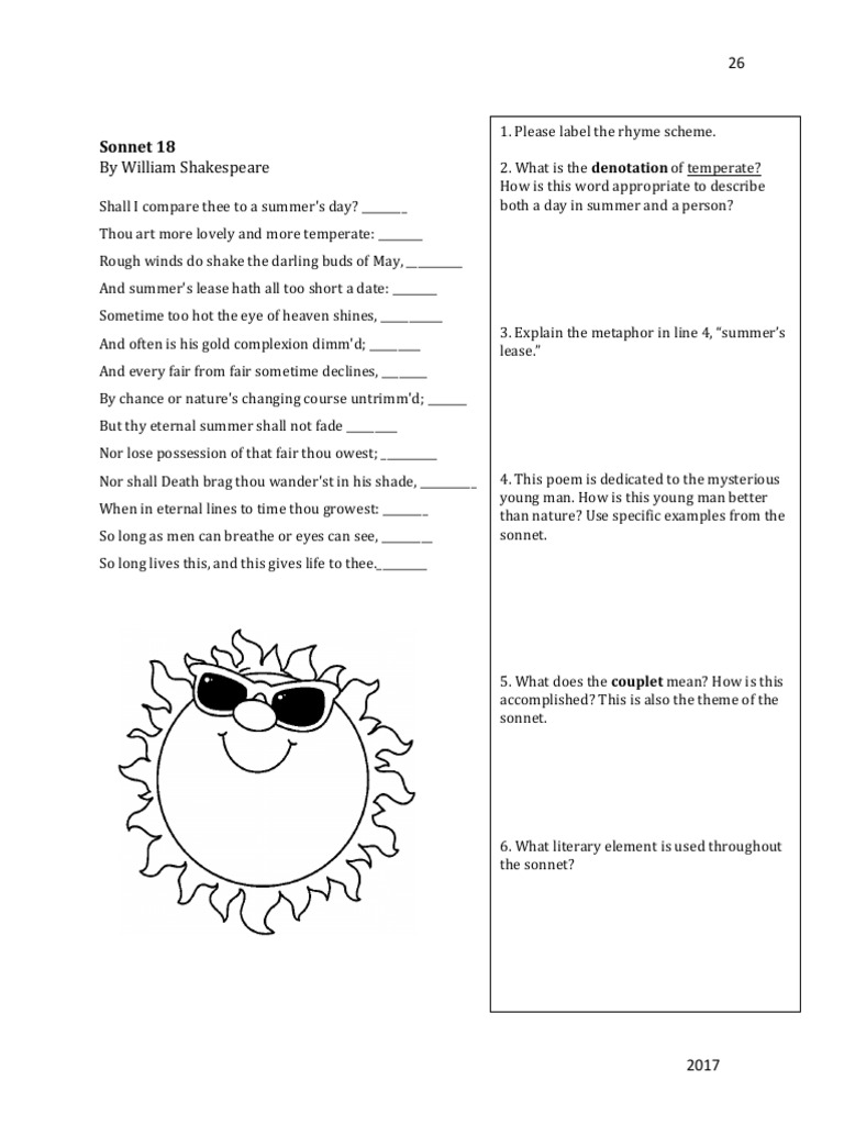 By William Shakespeare: Sonnet 18 | PDF
