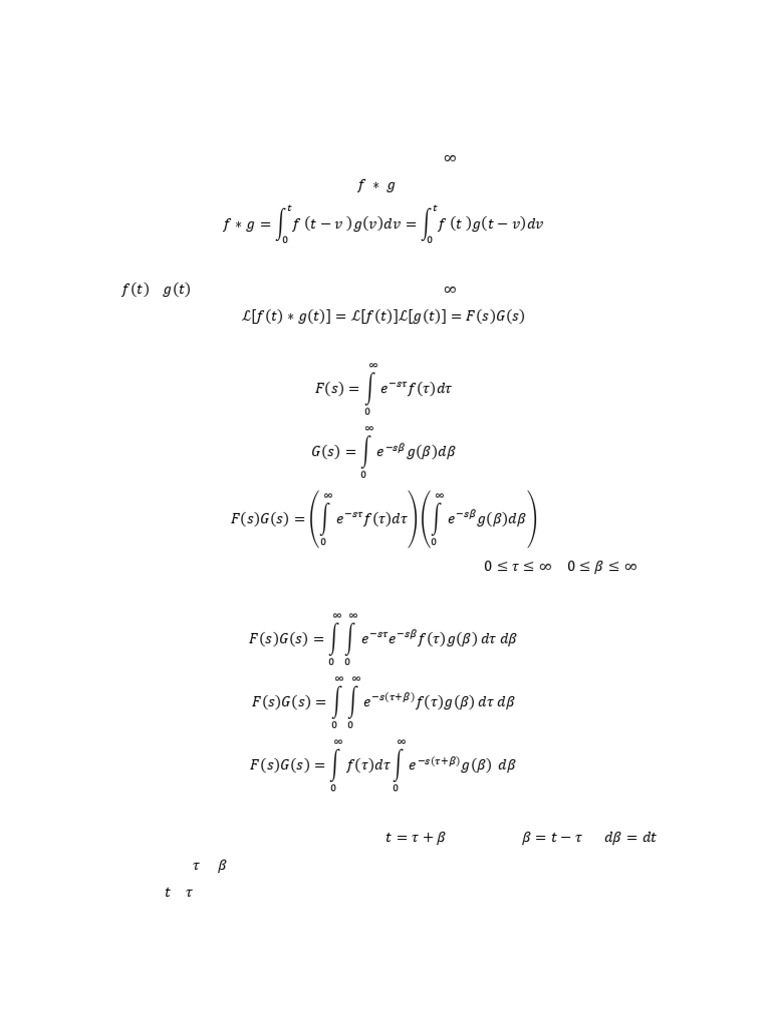 Convolución y Transformada de Laplace | PDF | Integral | Circunvolución
