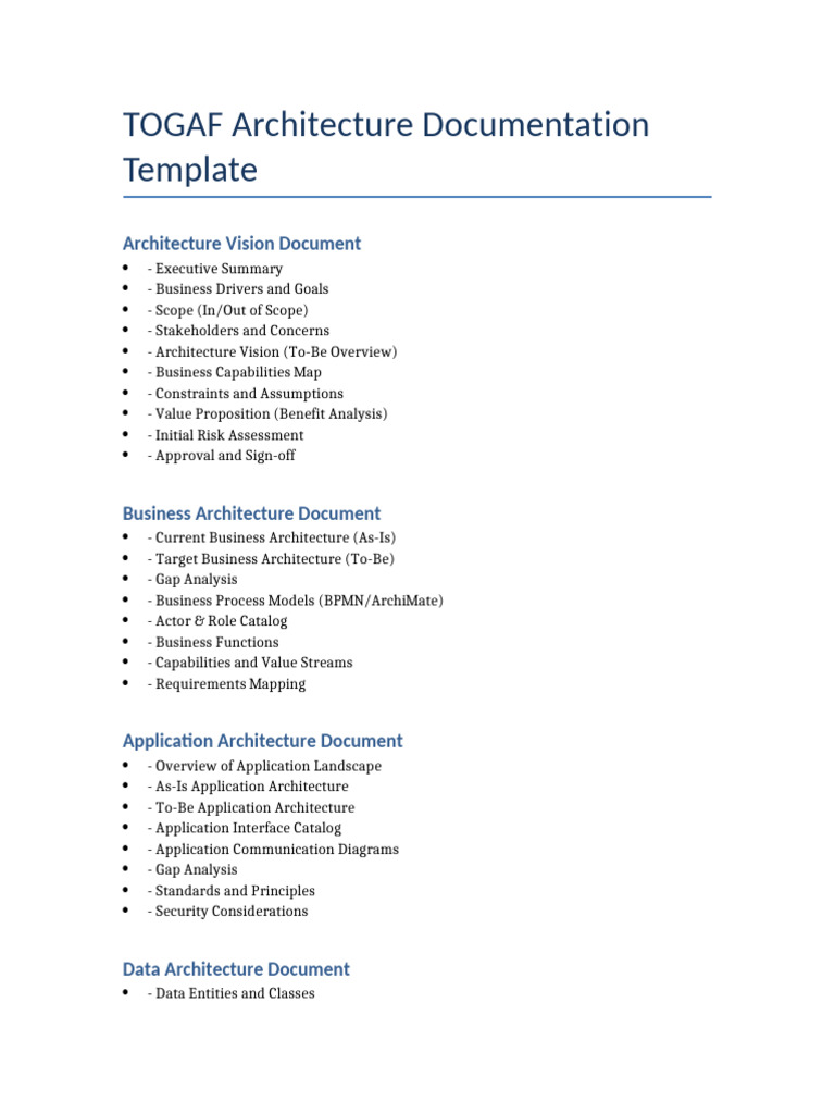 TOGAF Architecture Template | PDF