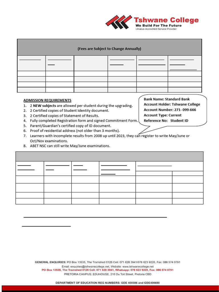 2025 NSC & Asc Fees Structure | PDF