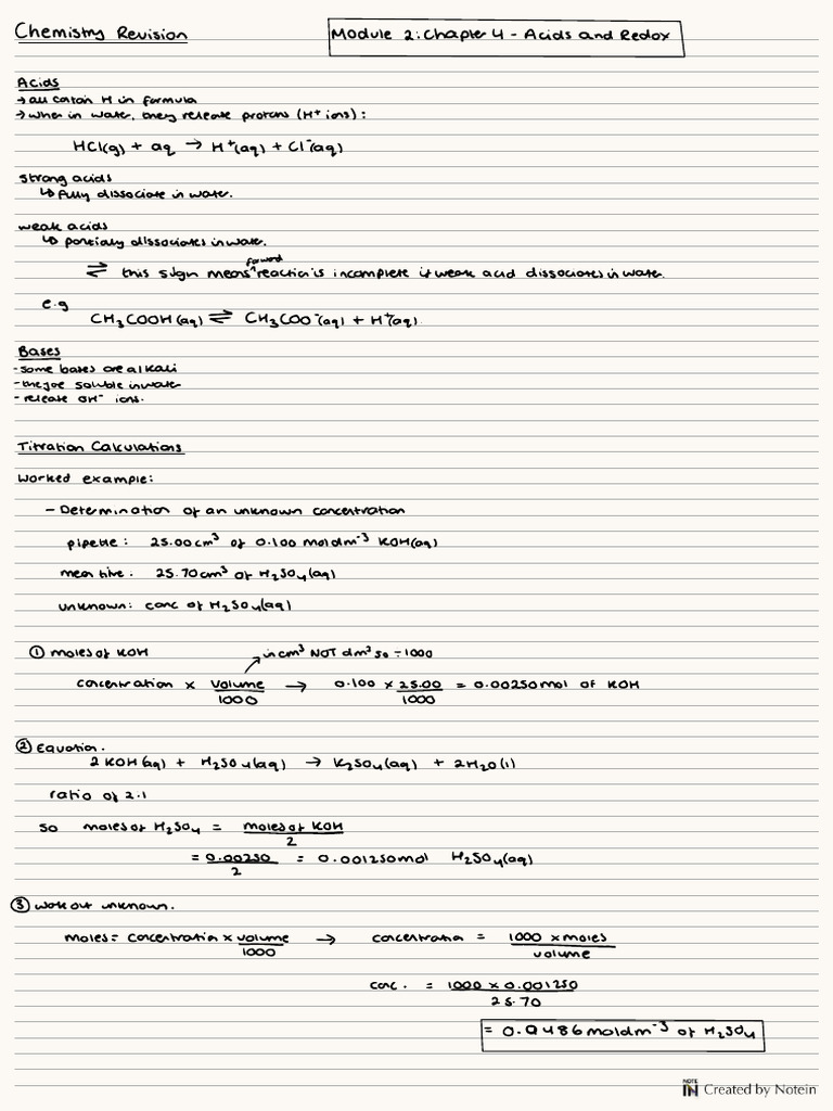Module 2 - Chapter 4 - Acids and Redox | PDF