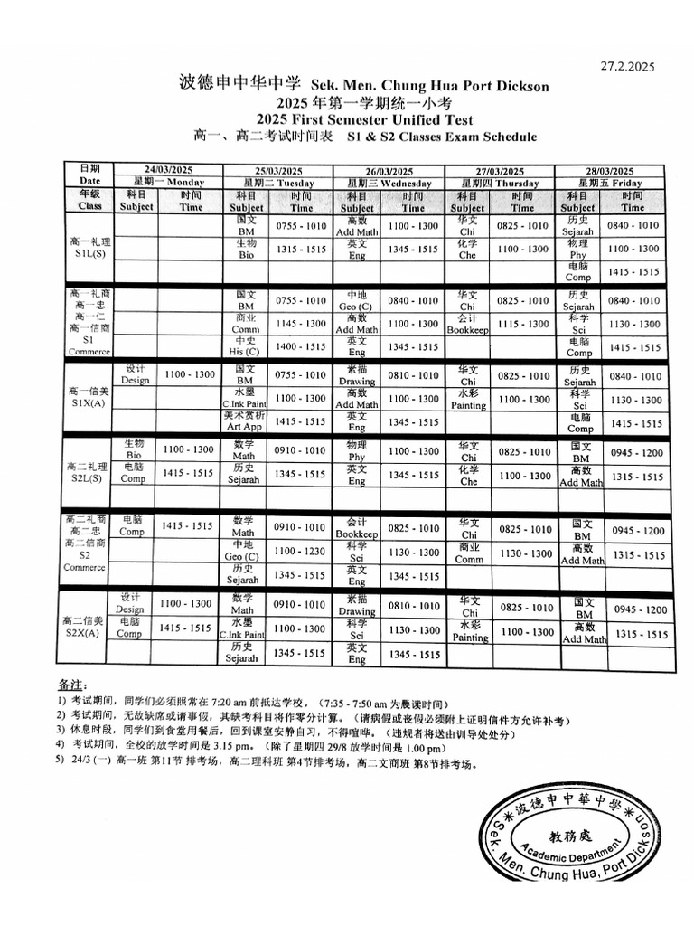 Exam 1st Unified | PDF