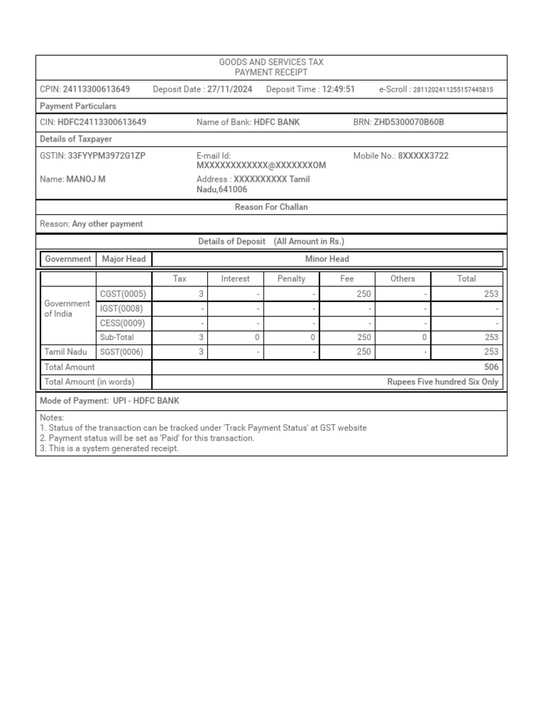 GST-Challan Receipt | PDF