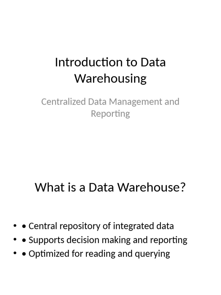 Data Warehouse Presentation | PDF