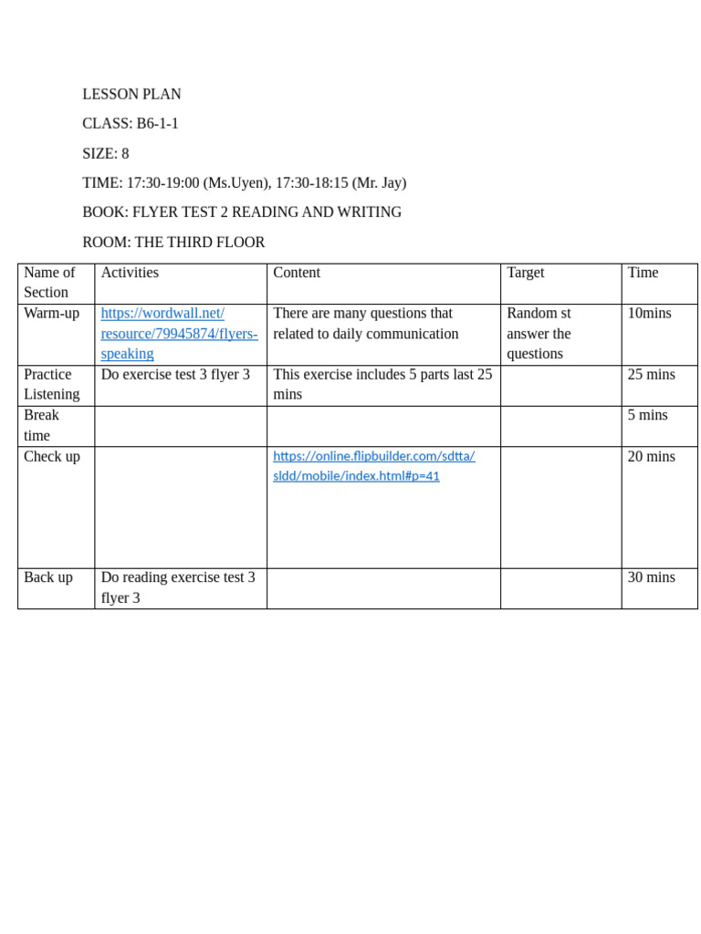 Daily Schedule Lesson Plan | PDF