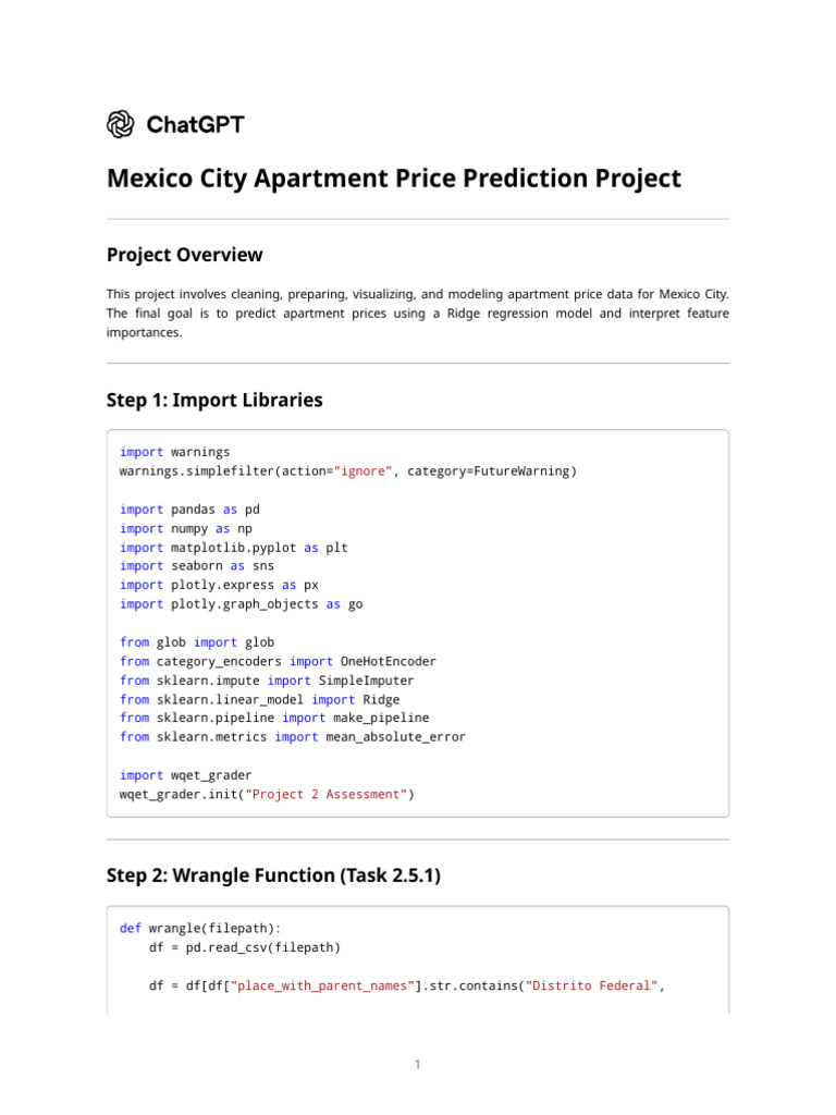 Mexico City Price Prediction | PDF | Data Analysis | Applied Mathematics