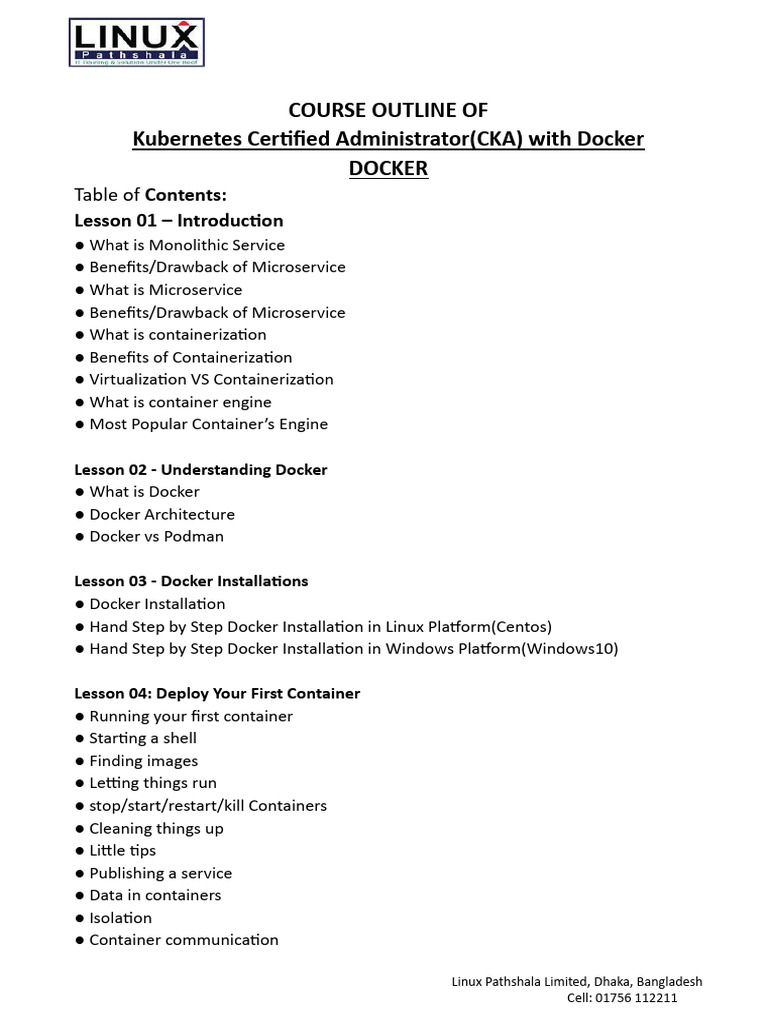 CKA Course Outline With Docker. | PDF | Computer Architecture | System Software