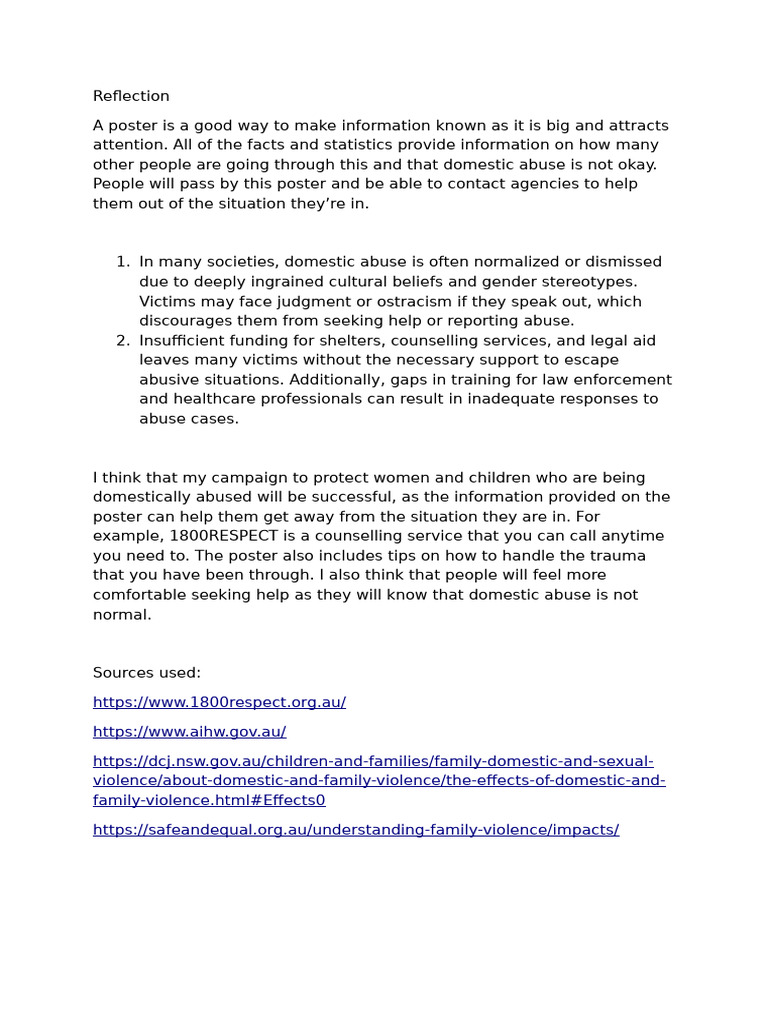 Health Campaign Reflection | PDF