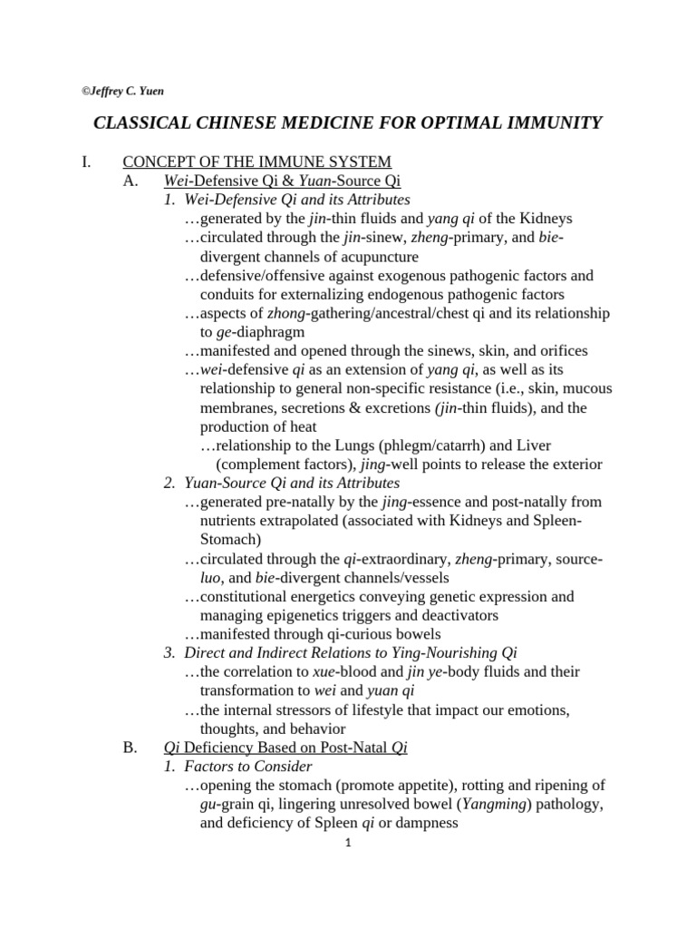 Classical Chinese Medicine for Immunity | PDF | Traditional Chinese ...