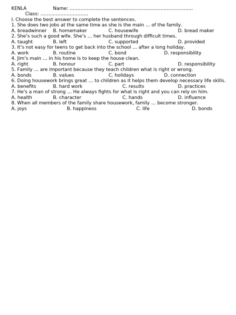 Family Roles and Teen Challenges | PDF
