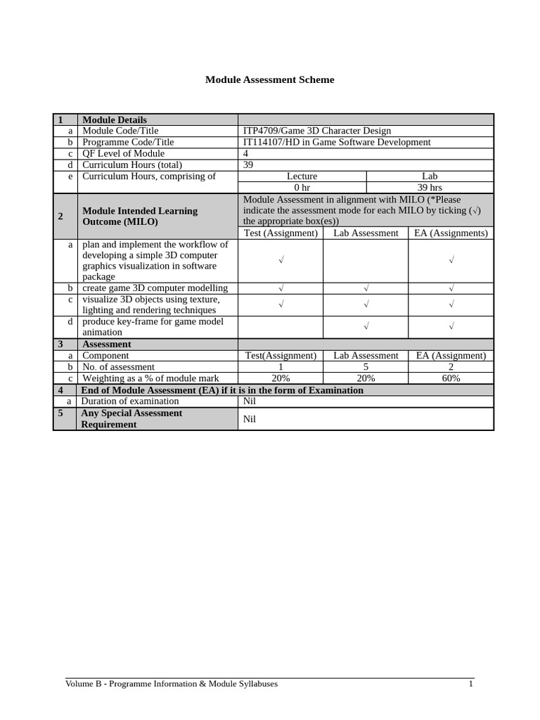 ITP4709 Module Assessment Scheme | PDF