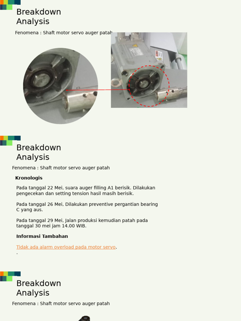 Analisis Patah Shaft Motor Servo | PDF
