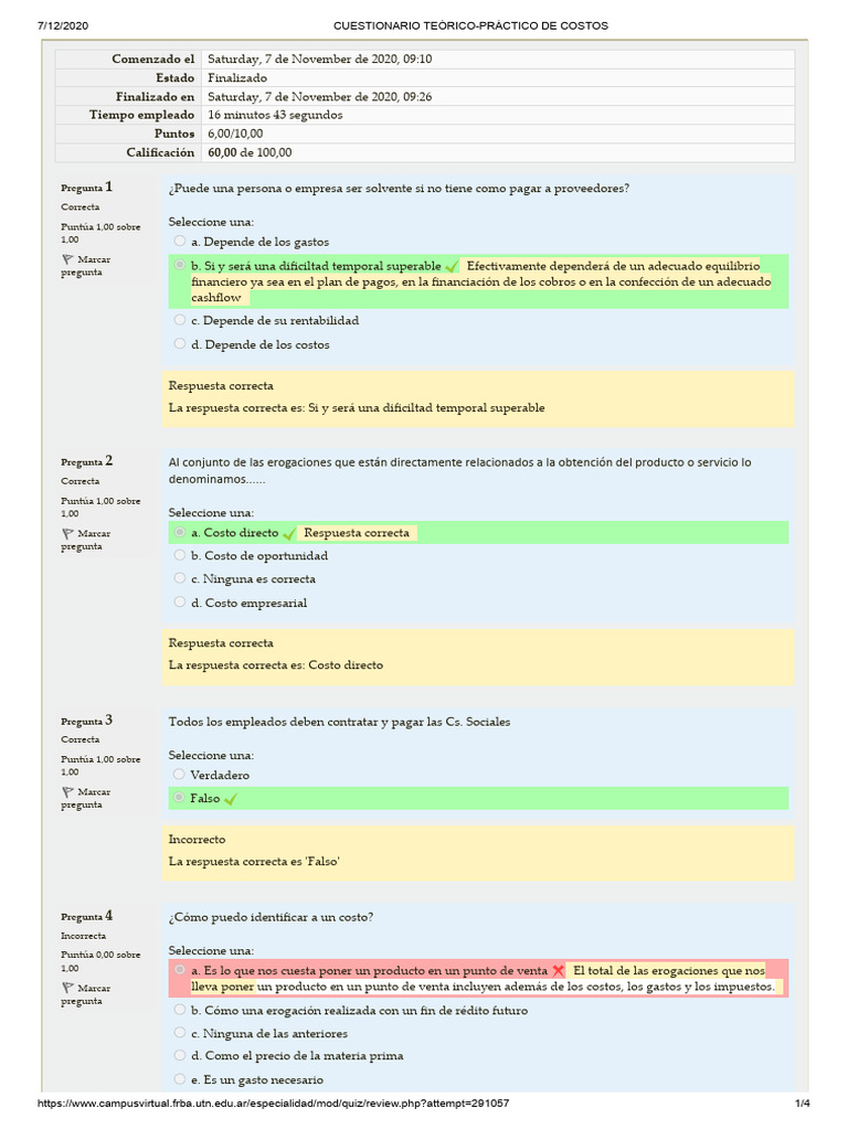 Parcial - Sistemas de Costos Y Presupuestos - 2020-11-07 | PDF | Economias