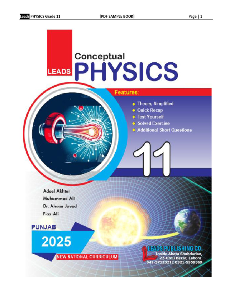 Leads Physics Class 11 2025 | PDF | Significant Figures | Euclidean Vector