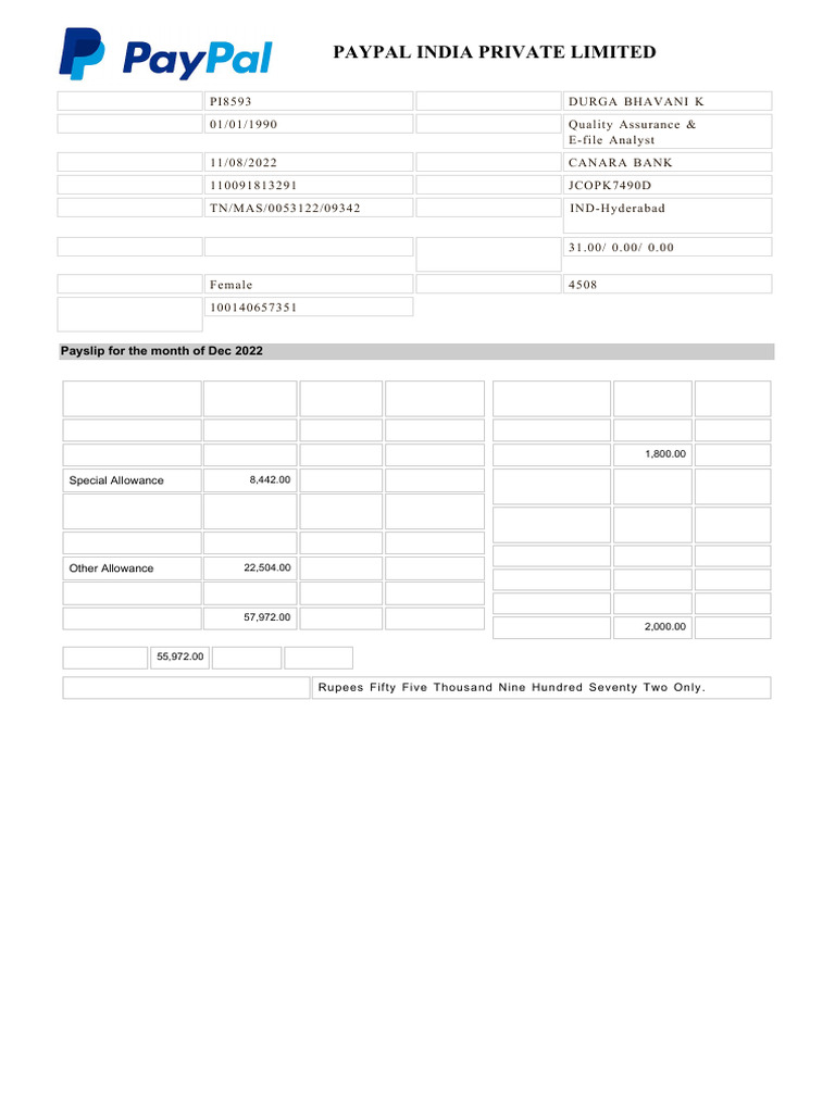Payslip Dec 2022 | PDF