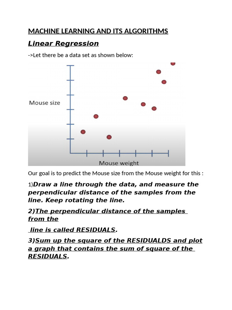 Machine Learning And Its Algorithms Pdf Errors And Residuals Multivariate Statistics