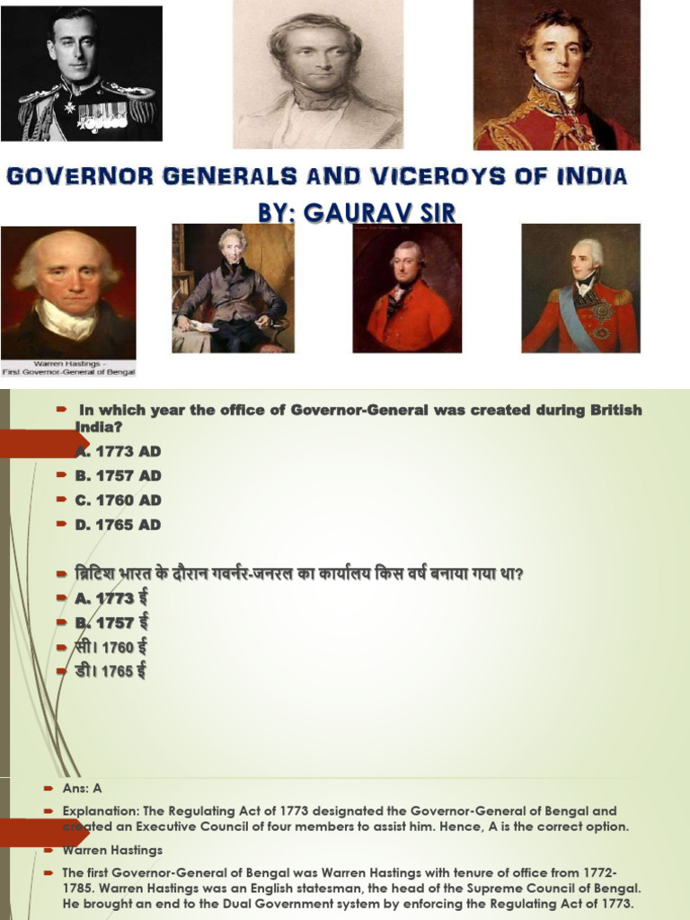 GOVERNOR GENERALS - hISTORY - 15359557 - 2023 - 11 - 04 - 21 - 11 | PDF