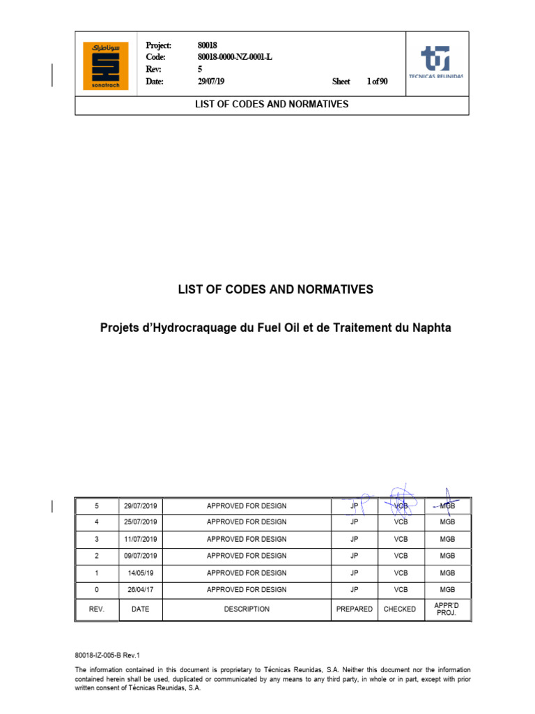 0000 NZ 0001 L - List of Codes and Normatives | PDF | Firefighting | Noise