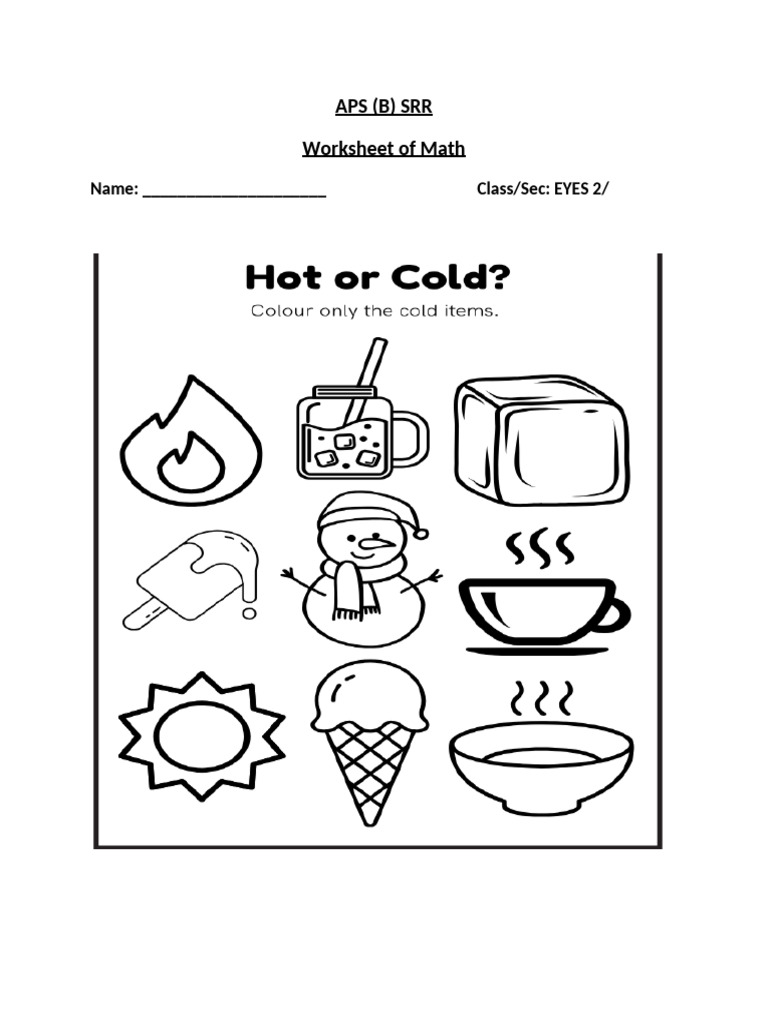 Hot and Cold W.sheet | PDF