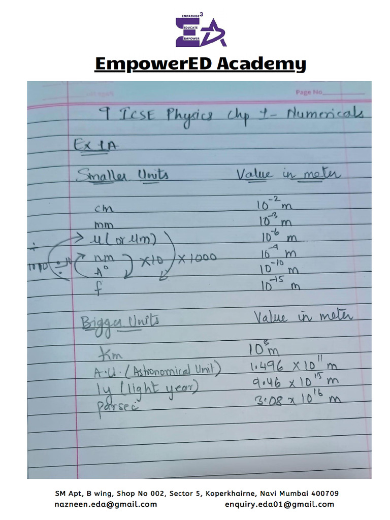 9 Icse Physics CHP 1 Numericals 1a | PDF