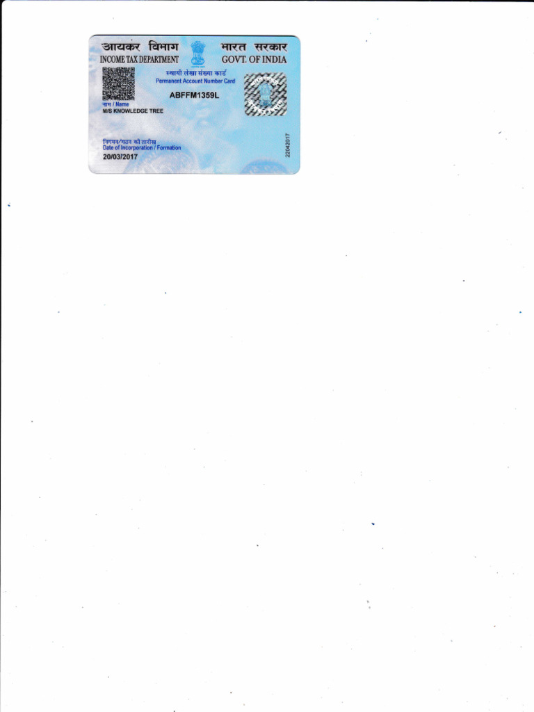 Knowledge Tree-PAN Card | PDF