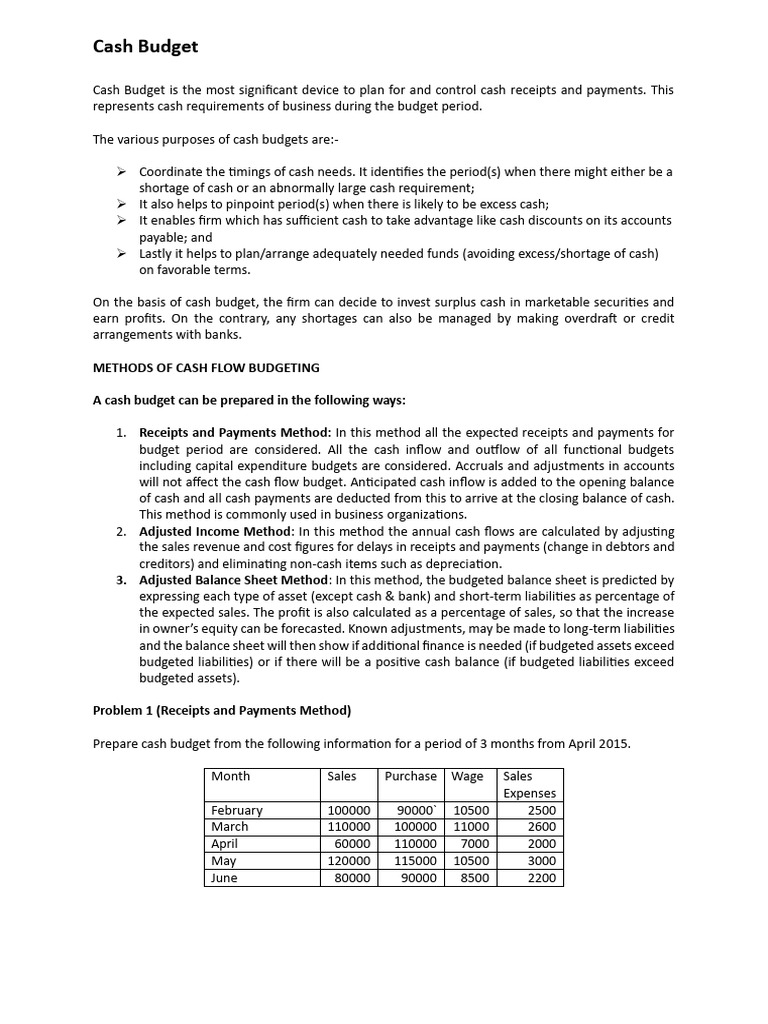 Cash Management Theories | PDF | Budget | Expense