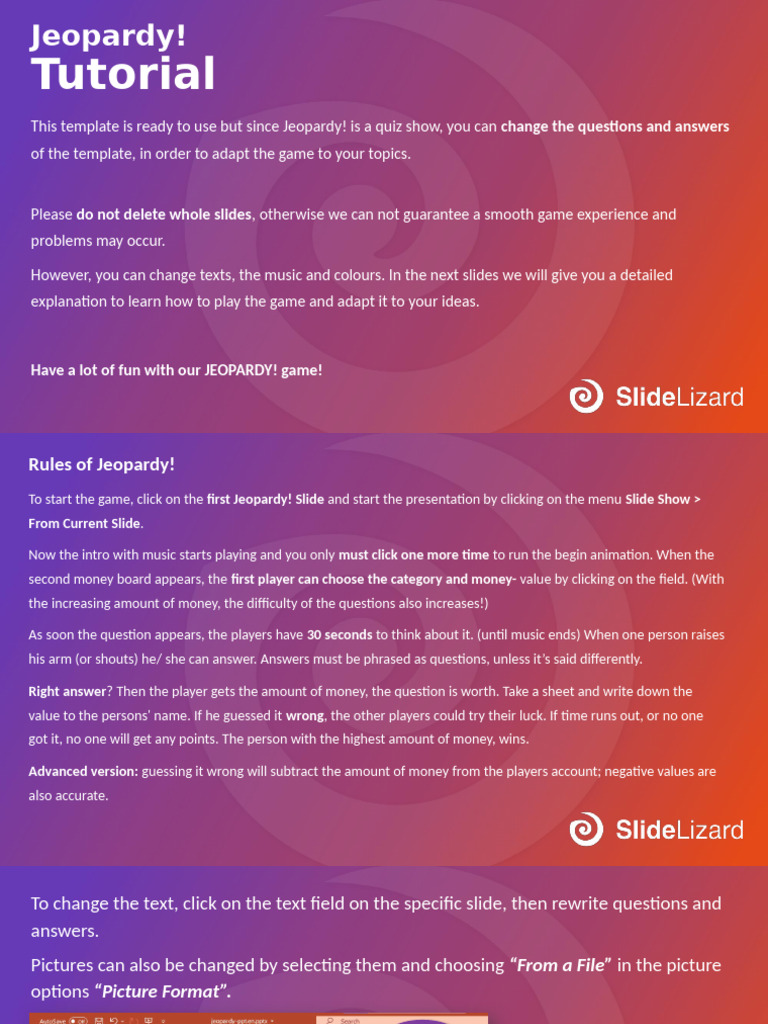 Jeopardy! Game Tutorial and Rules | PDF | Volcano | Types Of Volcanic ...