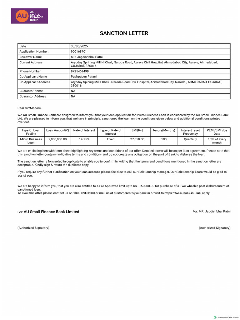 Sanction Letter A2ebdf50 3d3a 11f0 8e98 4ffb2cfdeda6 | PDF