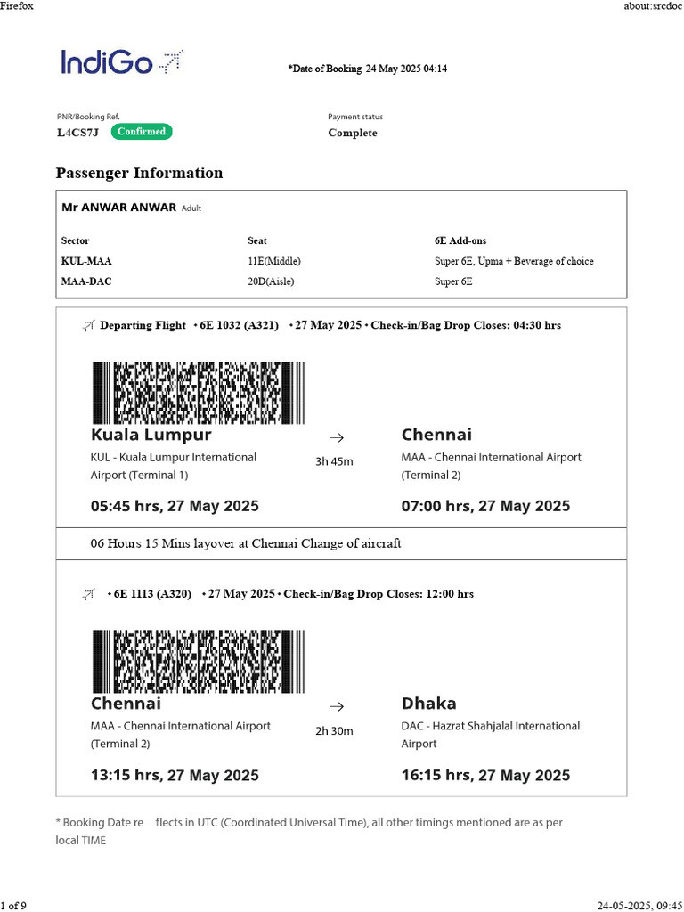 Flight Status for 6E 1113 | PDF | Transport | Jet Aircraft