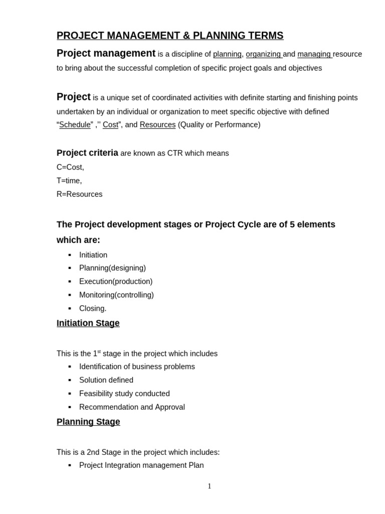 Project Management Terms Explained | PDF | Project Management | Business