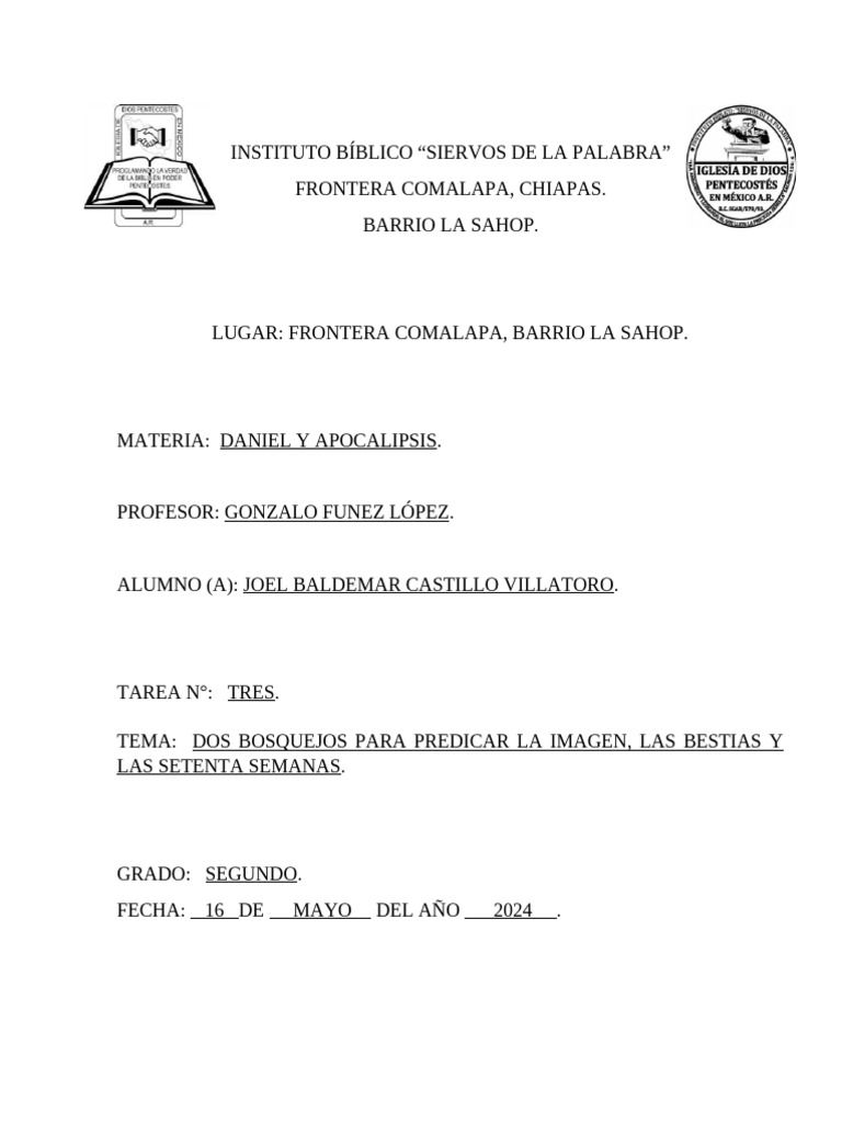 Bosquejos de La Imagen, Bestias y 70 Semanas. | PDF | Daniel (figura bíblica) | Armagedón