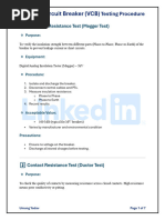 Vacuum Circuit Breaker Testing Procedure | PDF | High Voltage | Engineering