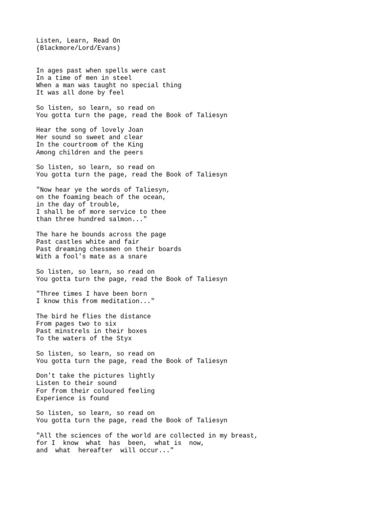 01 - Listen Learn Read On | PDF