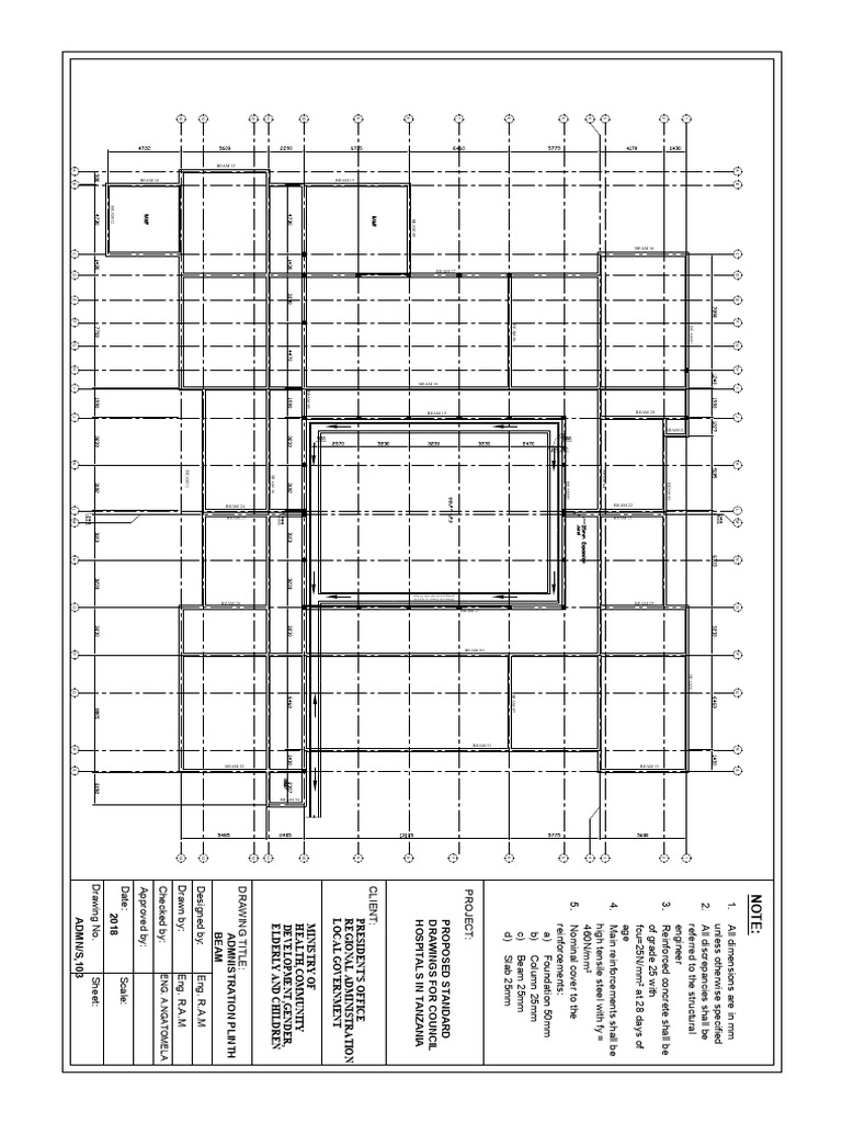 Council Hospital Structural Drawings | PDF | Beam (Structure ...