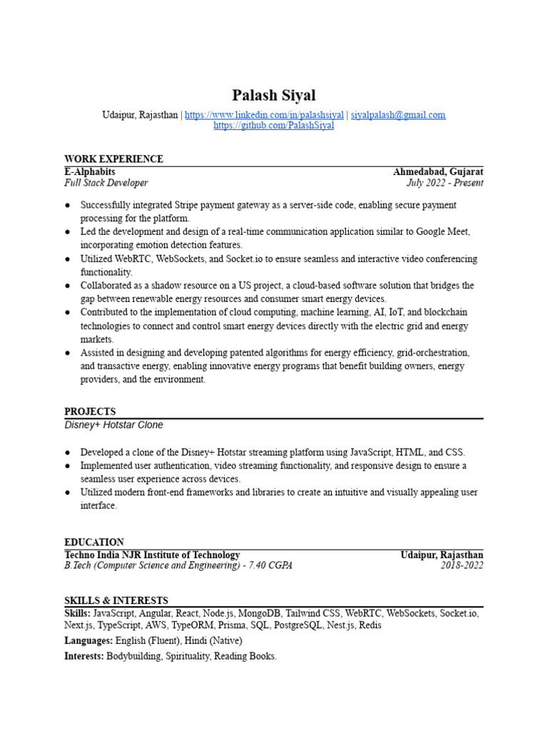 Palash Siyal Angular | PDF