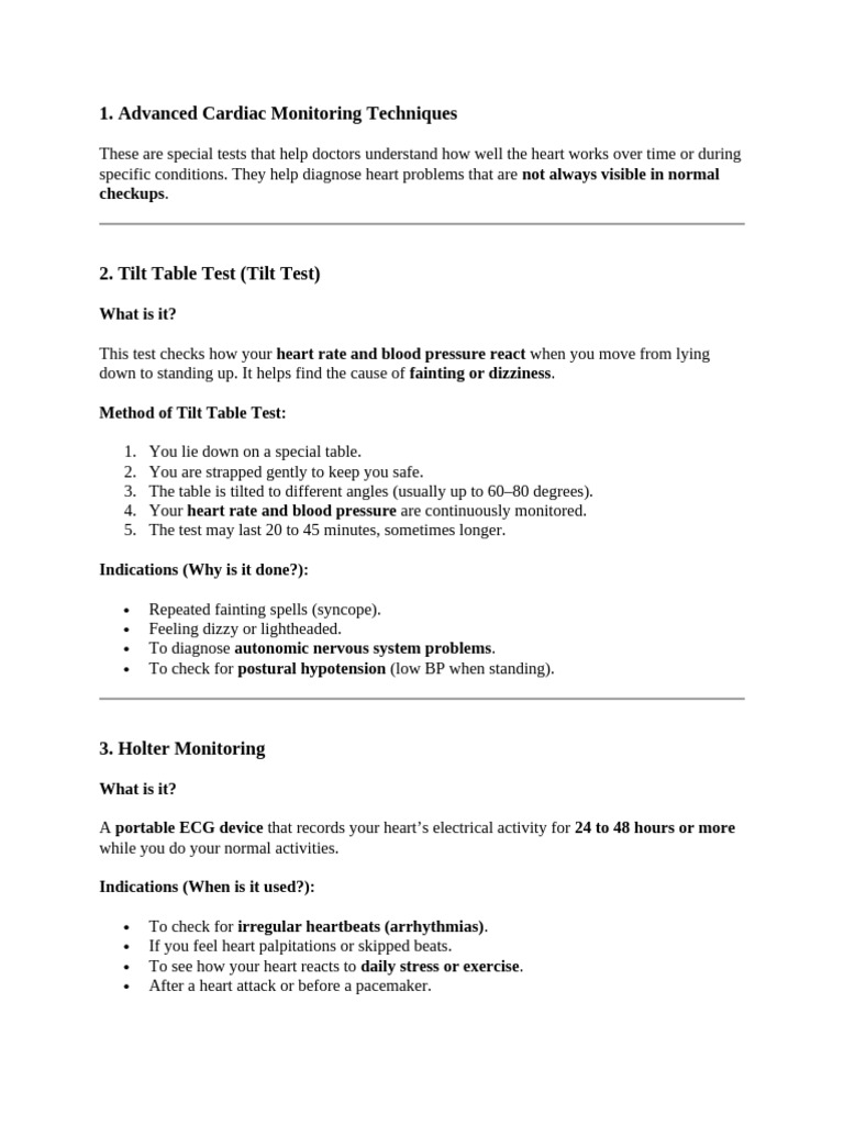 Advanced Cardiac Monitoring Techniques | PDF | Heart | Heart Rate