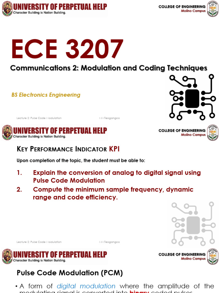 ECE-3207-Lecture-2-Pulse-Code-Modulation | PDF | Modulation | Sampling (Signal Processing)