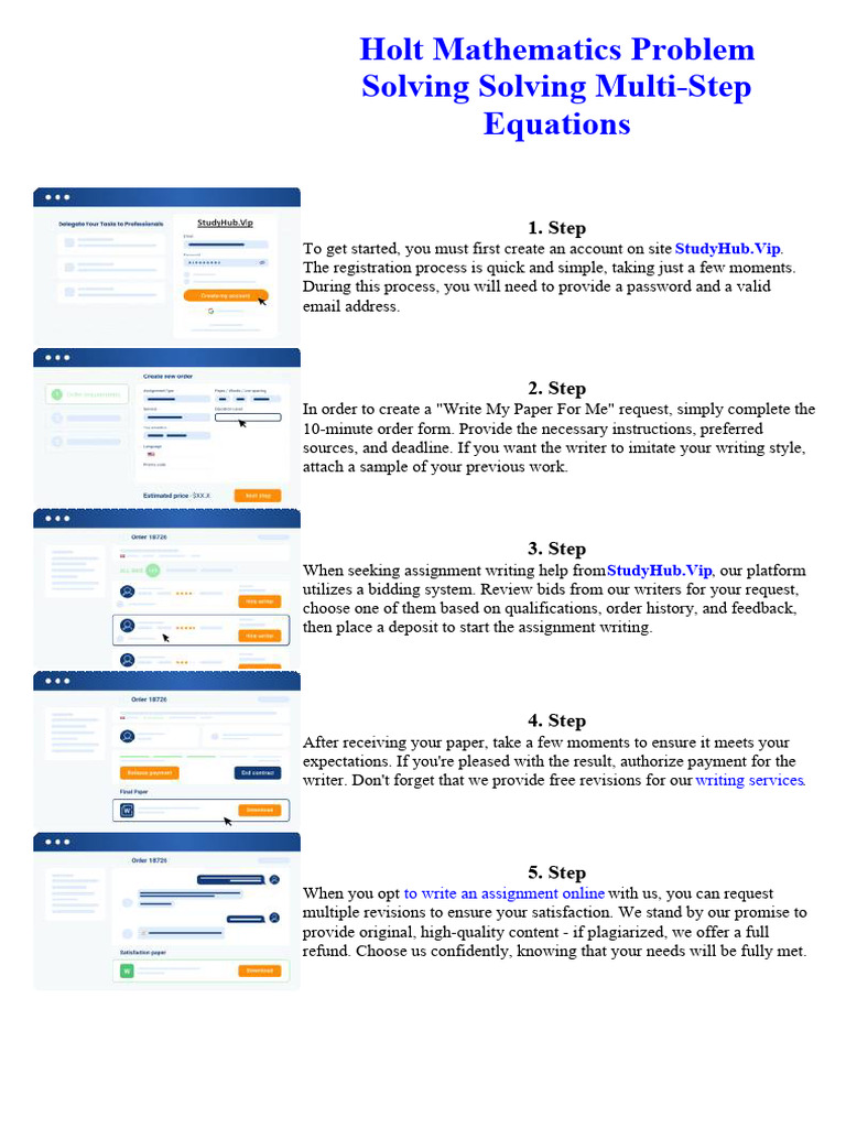 Holt Mathematics Problem Solving Solving Multi-Step Equations | PDF