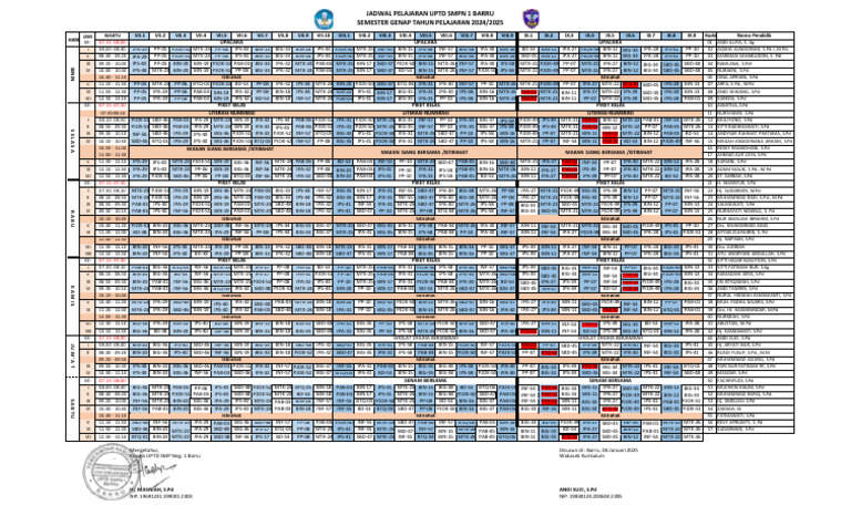 Roster Semester Genap TA. 20242025 | PDF